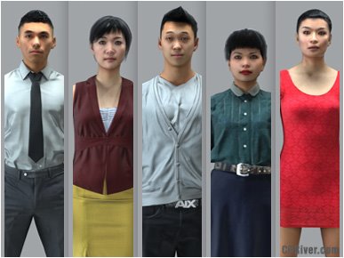 3ds Max or Cinema 4D Humans - 5 RIGGED 3D MODELS (MeMs005M4CS, MeMs005 ...